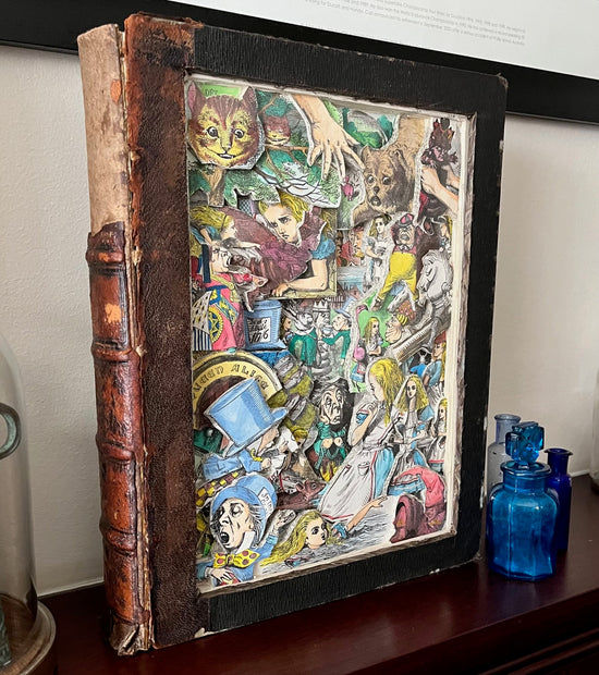 Large Alice In Wonderland Book Carving Free Standing Art Work/ Book Sc ...